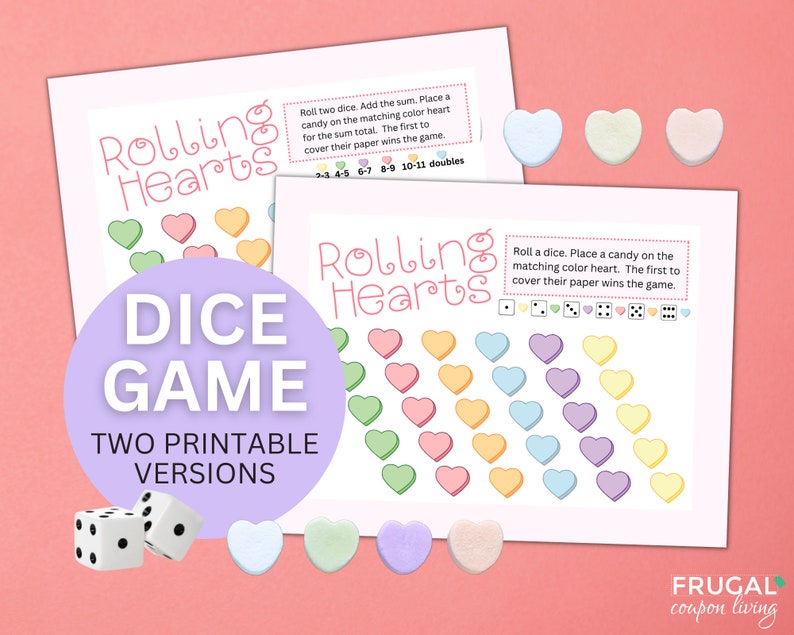 Valentine Conversation Hearts Candy Dice Game for Kids - Etsy
