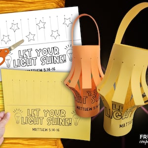 Let Your Light Shine Lantern Craft for Kids, Light of the World Sunday ...