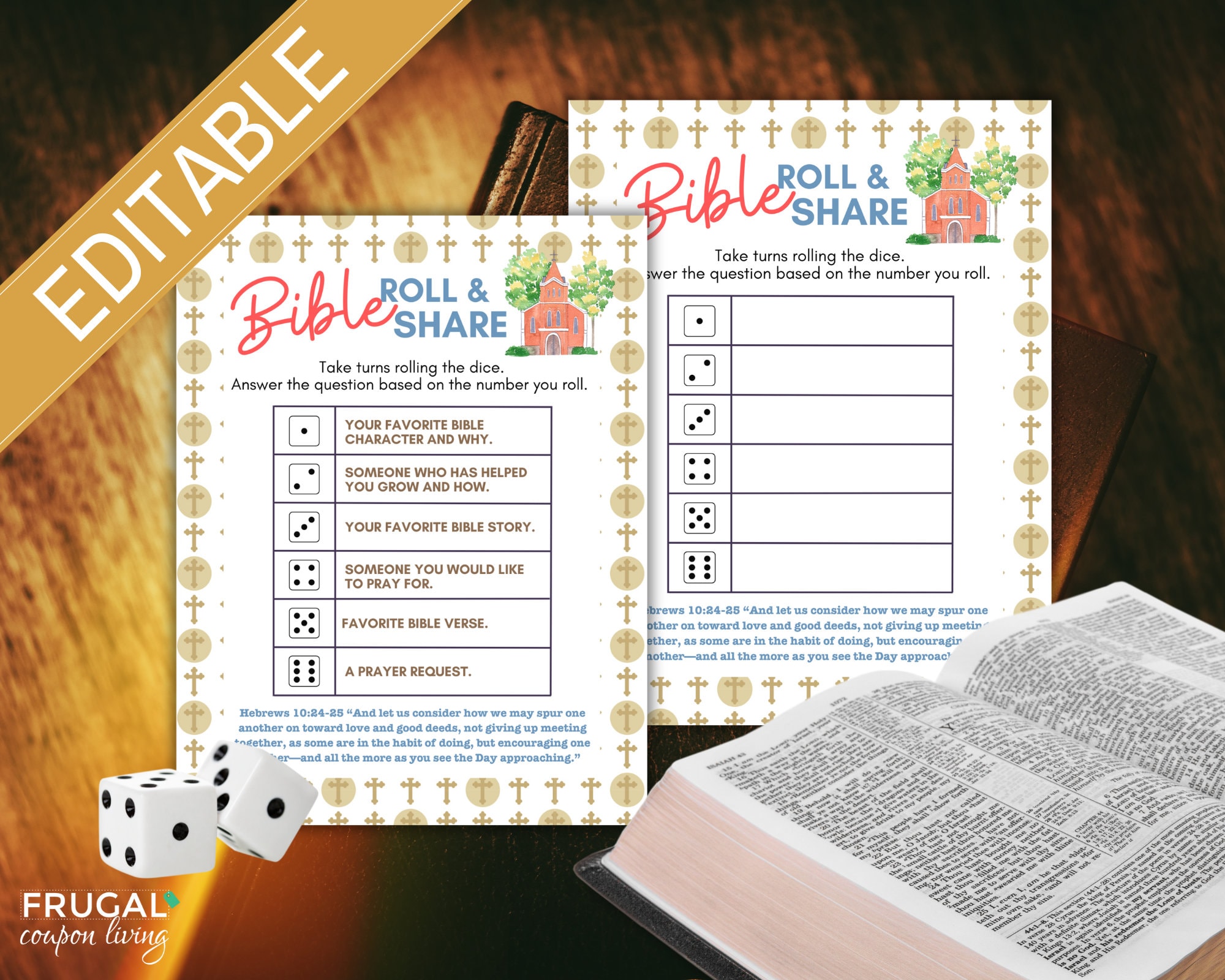 Bible Roll and Share Dice Game Printable Youth Group or - Etsy