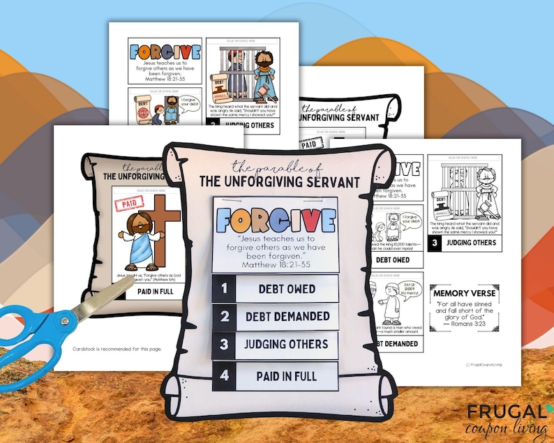 The Parable of the Unforgiving Servant Craft Set for Kids, Parables of ...