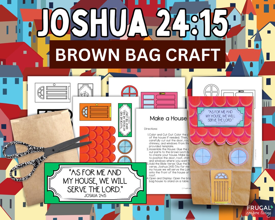 Joshua 24:15 Paper Bag House Craft, as for Me & My House We Will Serve ...