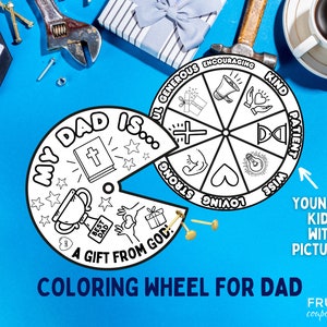 DIY Christian Father's Day Coloring Wheel Bible Craft for Kids, 8 Bible ...