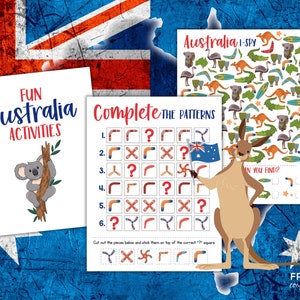Printable Australia Activity Pack for Kids - Instant Digital Download ...