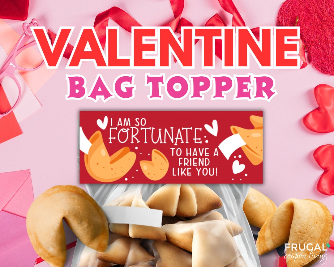 Fortune Cookie Tag Valentine's Day Printable, Valentine Fortune Cookie ...
