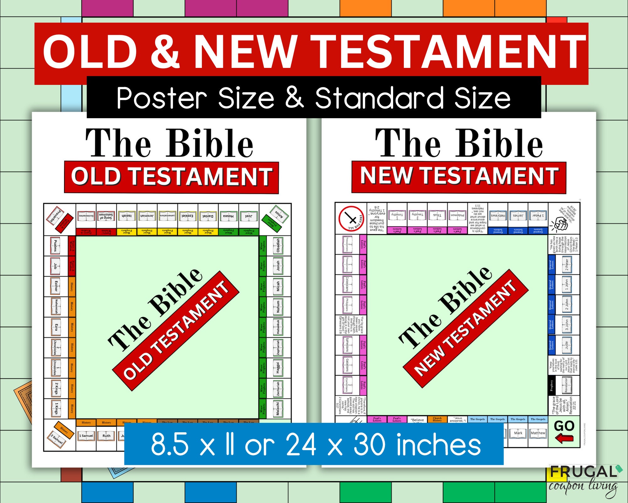 Books of the Bible Memory Game Flashcards, Posters, & Trivia Cards, 66 ...