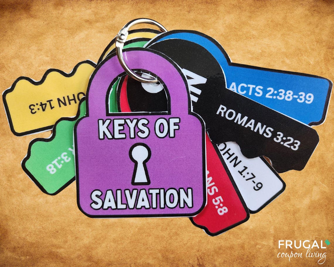 Keys of Salvation Craft for Kids, Color Gospel Printable Salvation Card ...