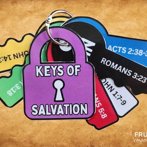 Keys of Salvation Craft for Kids, Color Gospel Printable Salvation Card ...