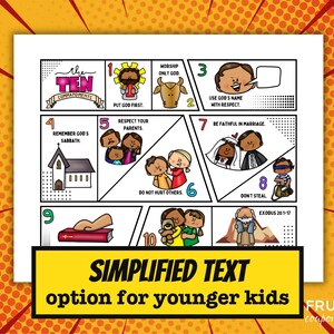 Ten Commandments Bible Comic Strip Printable, Old Testament Comic Art ...
