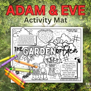 Adam and Eve Crafts for Sunday School Printable Set, Garden of Eden ...