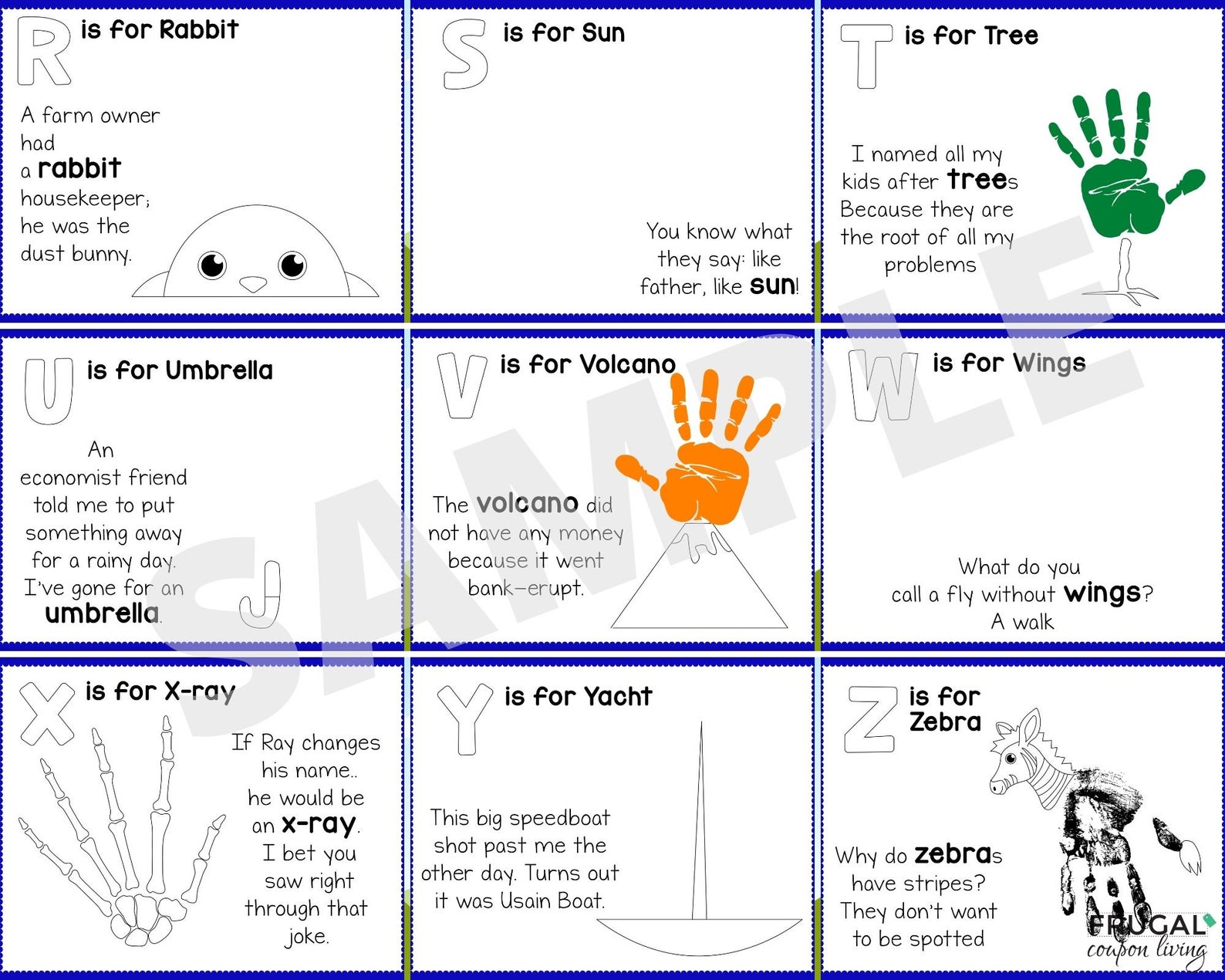 A-Z Alphabet Handprint Art for Toddlers Letter Crafts for - Etsy