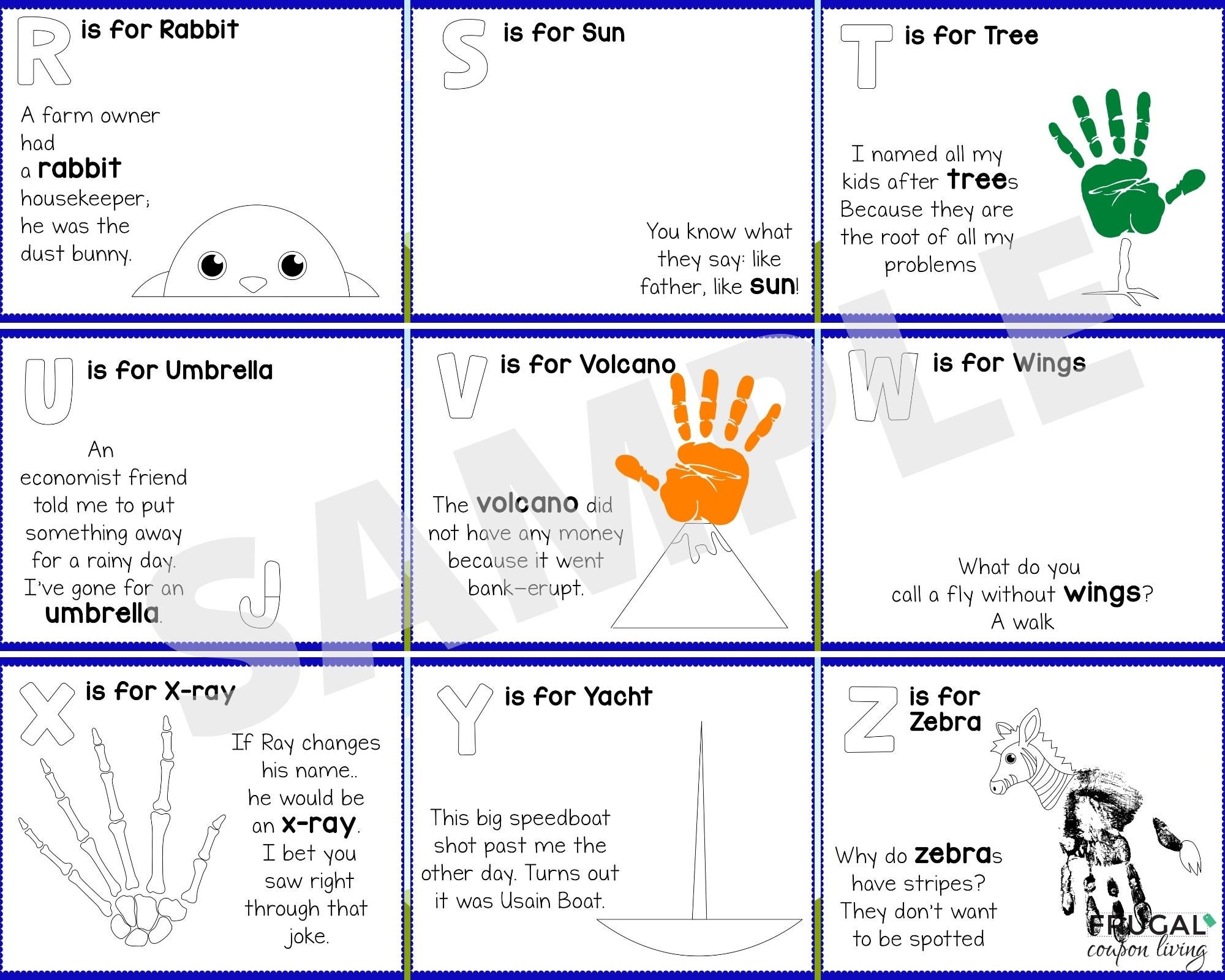 A-Z Alphabet Handprint Art for Toddlers Letter Crafts for - Etsy