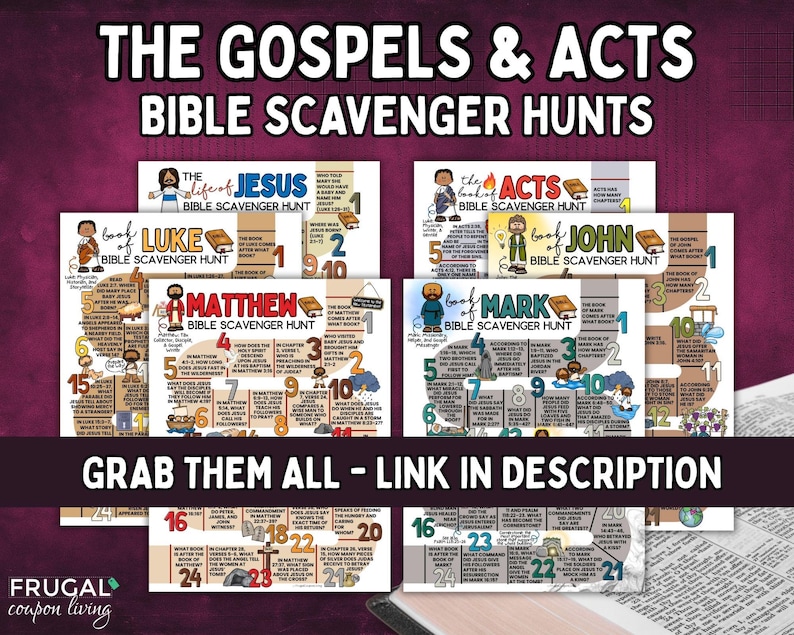 Matthew Bible Scavenger Hunt, Gospel Activity Printable, Book of ...