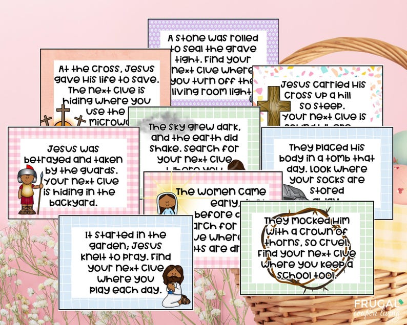 Christian Easter Story Scavenger Hunt for Kids, 20 At-home Treasure ...