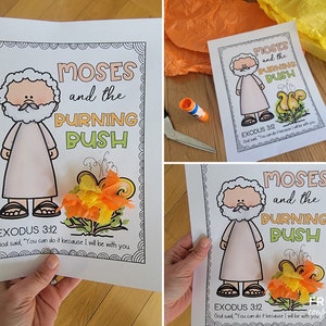 Moses and the Burning Bush Craft Printable & Coloring Page | Exodus 3 ...
