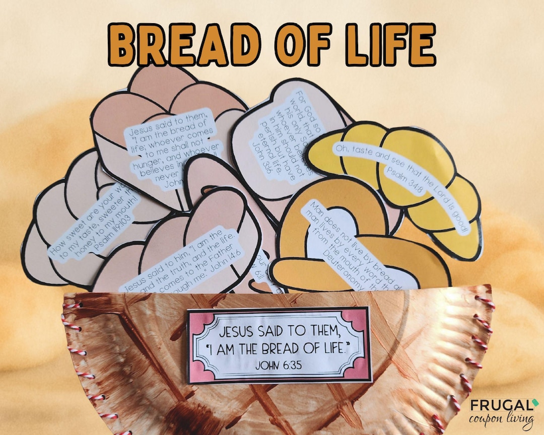 Bread of Life Craft for Kids, Jesus Said "i Am the Bread of Life" Activity Paper Plate Bread ...