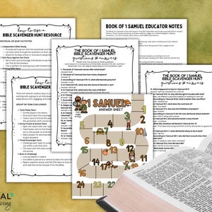 1 Samuel Bible Scavenger Hunt, Book of 1 Samuel the Prophet Bible Study ...