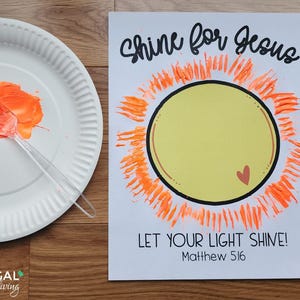Shine for Jesus Craft for Kids, VBS Summer Sun Craft, Matthew 5:16 Let ...