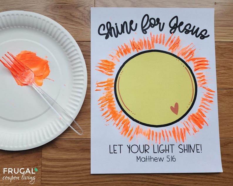 Shine for Jesus Craft for Kids, VBS Summer Sun Craft, Matthew 5:16 Let ...