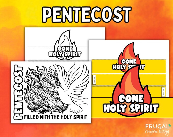 Printable Day of Pentecost Paper Crowns Craft, Disciples Receive the ...
