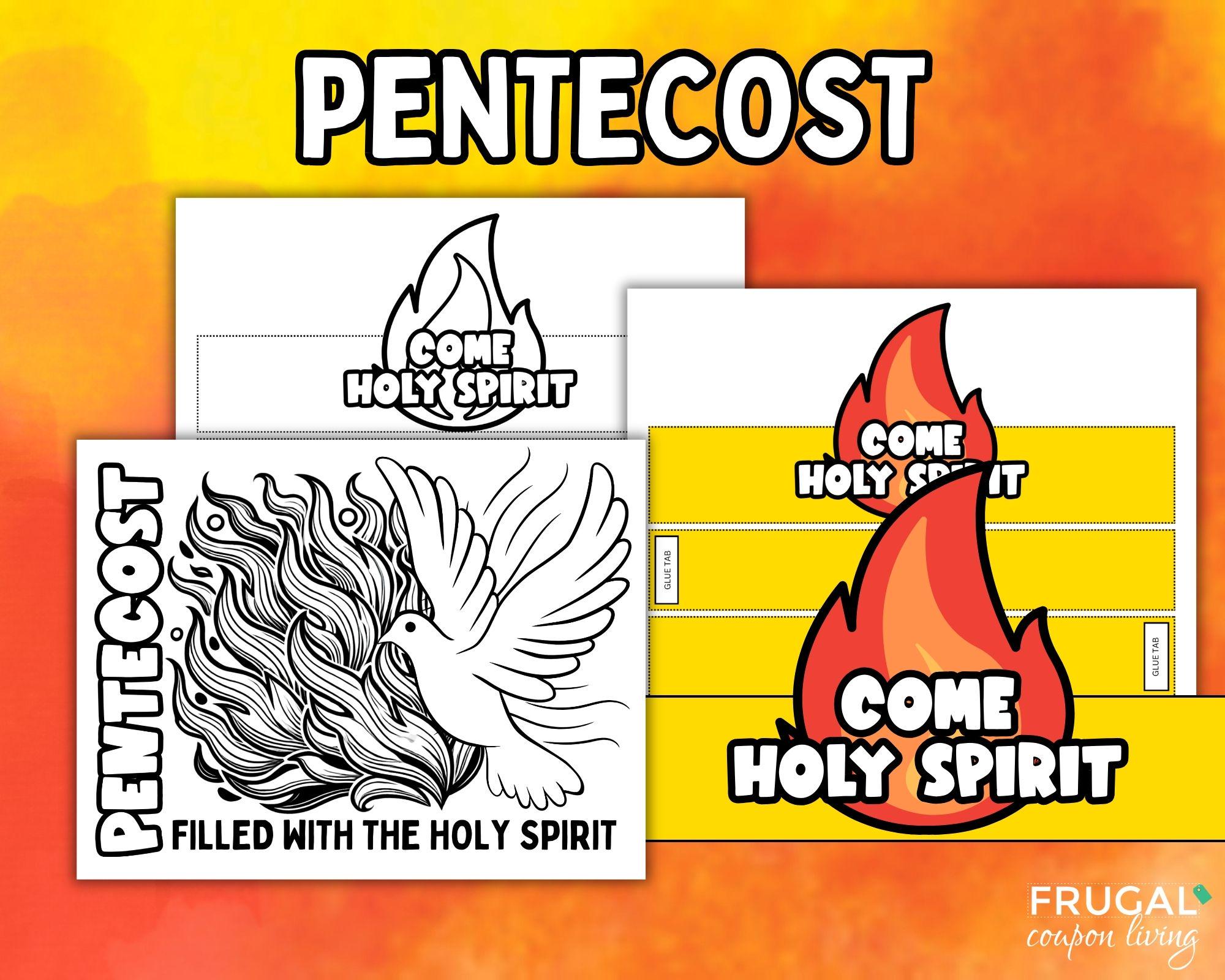 Pentecost Paper Crown Craft & Coloring Page for Kids, Pentecost Hat for ...