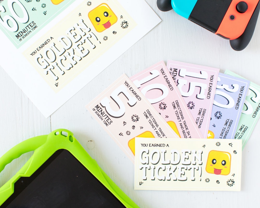Screen Time Coupons for Kids | Kids Screen Time Tickets | Screen Time ...