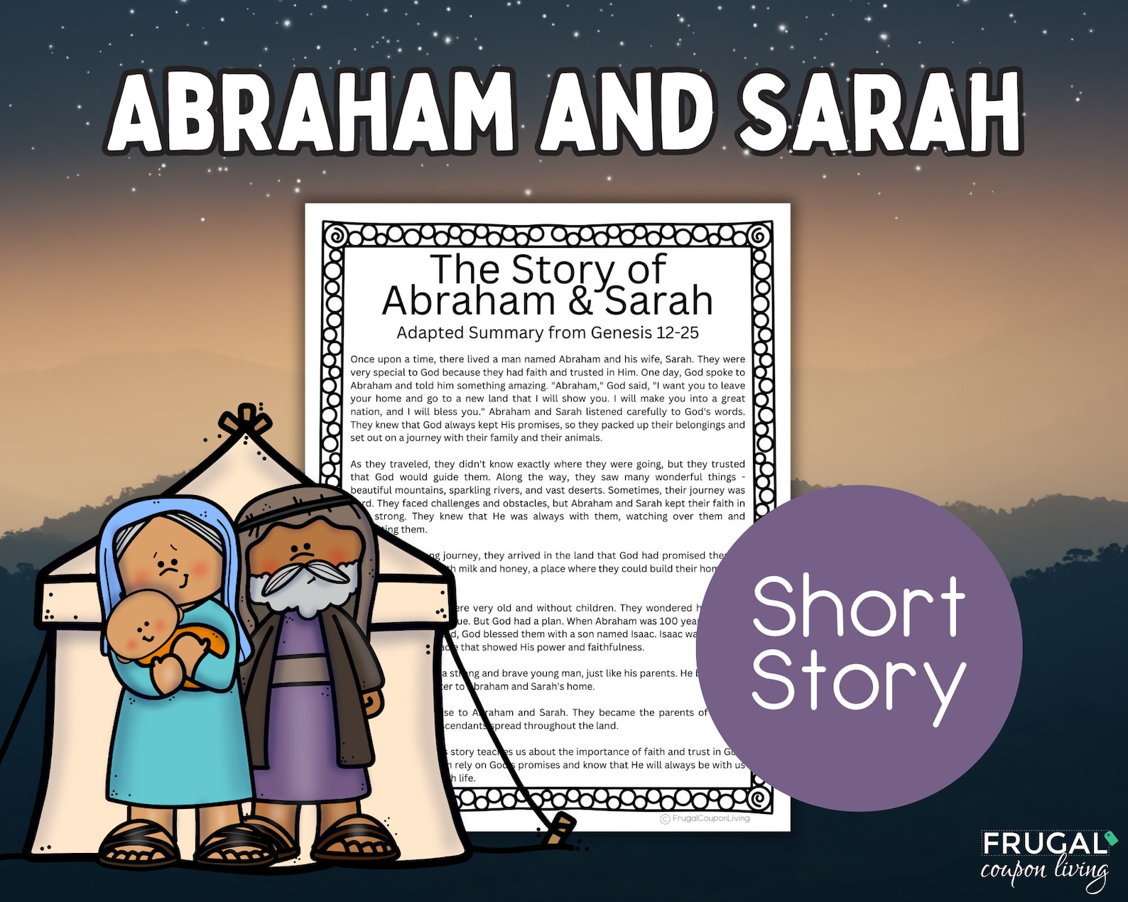 Abraham and Sarah Story Activity Sheets, Abraham and Sarah Crafts for ...
