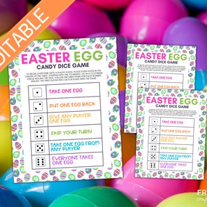 Easter Candy Dice Game | Editable Easter Egg Gift Exchange Game | Fun ...
