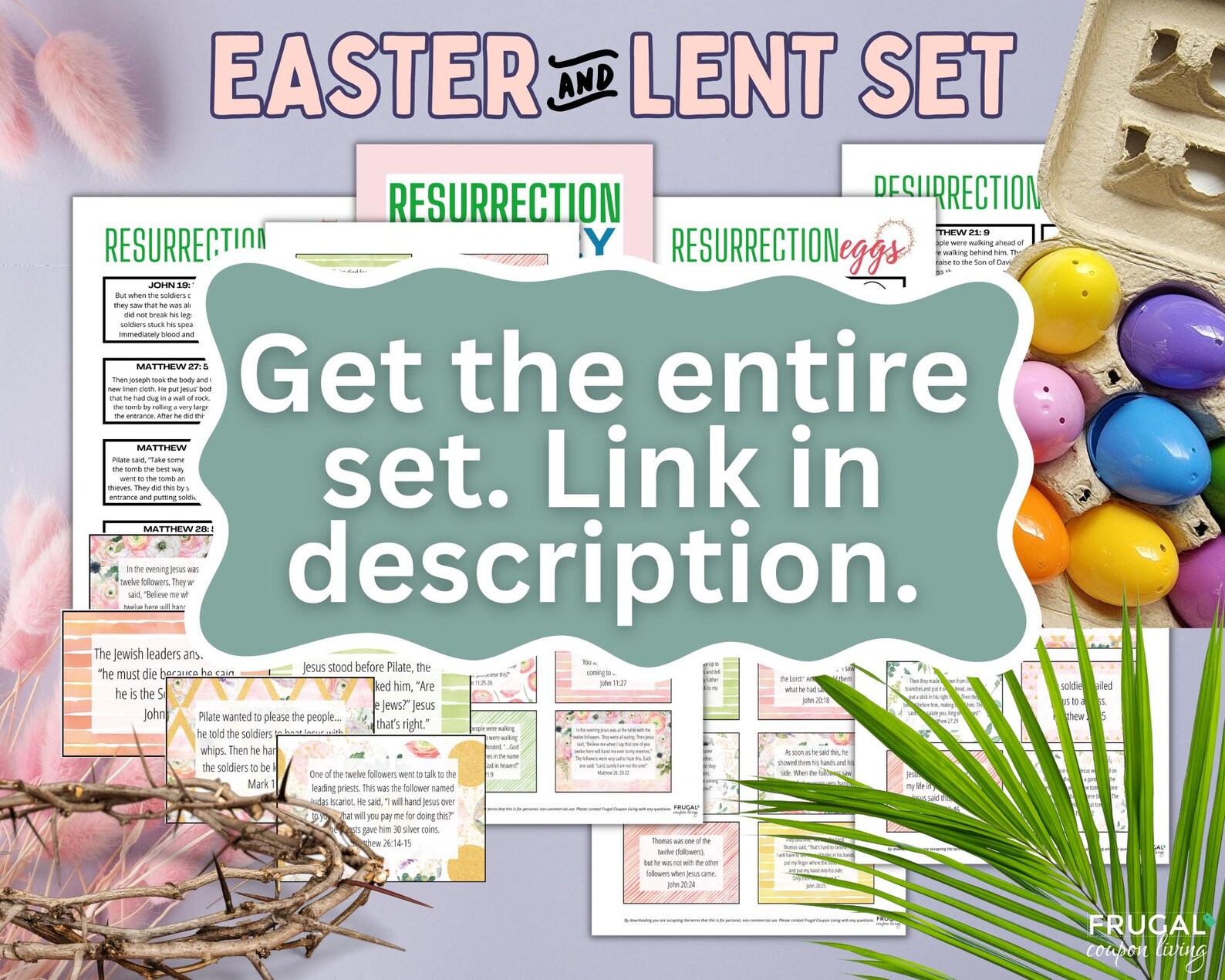 Resurrection Eggs Bible Verses Printable, 12 Days of Easter Countdown ...