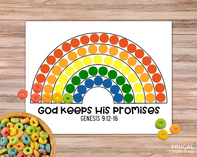 God's Promise Rainbow Dot Marker Toddler Christian Craft, Dot Painting ...