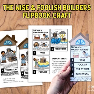 The Wise and Foolish Builders Craft Set, Parables of Jesus Activity Set ...