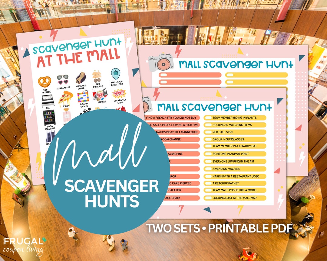 Mall Scavenger Hunt Ideas | Group Scavenger Hunt at the Mall | Mall ...