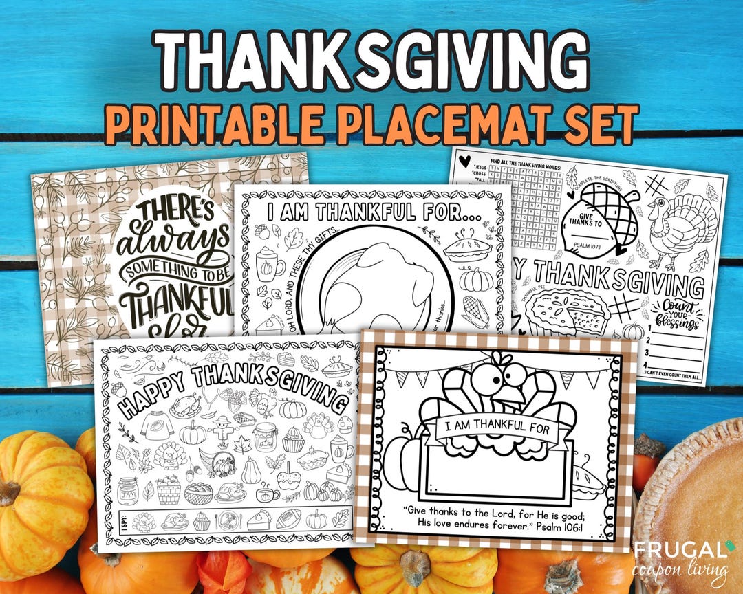 Christian Printable Thanksgiving Placemat, Thanksgiving Coloring ...