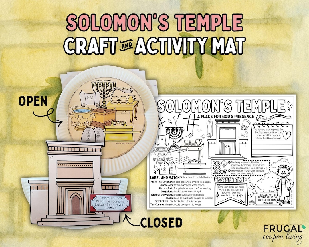 Solomon Builds the Temple Craft Paper Plate and Activity Sheet, 1 Kings ...