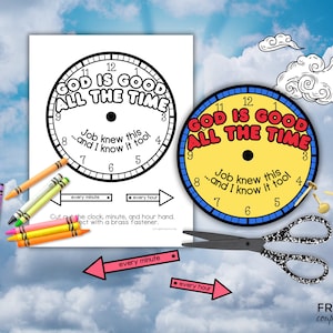 God is Good All the Time Craft for Kids, Book of Job Printable Clock ...
