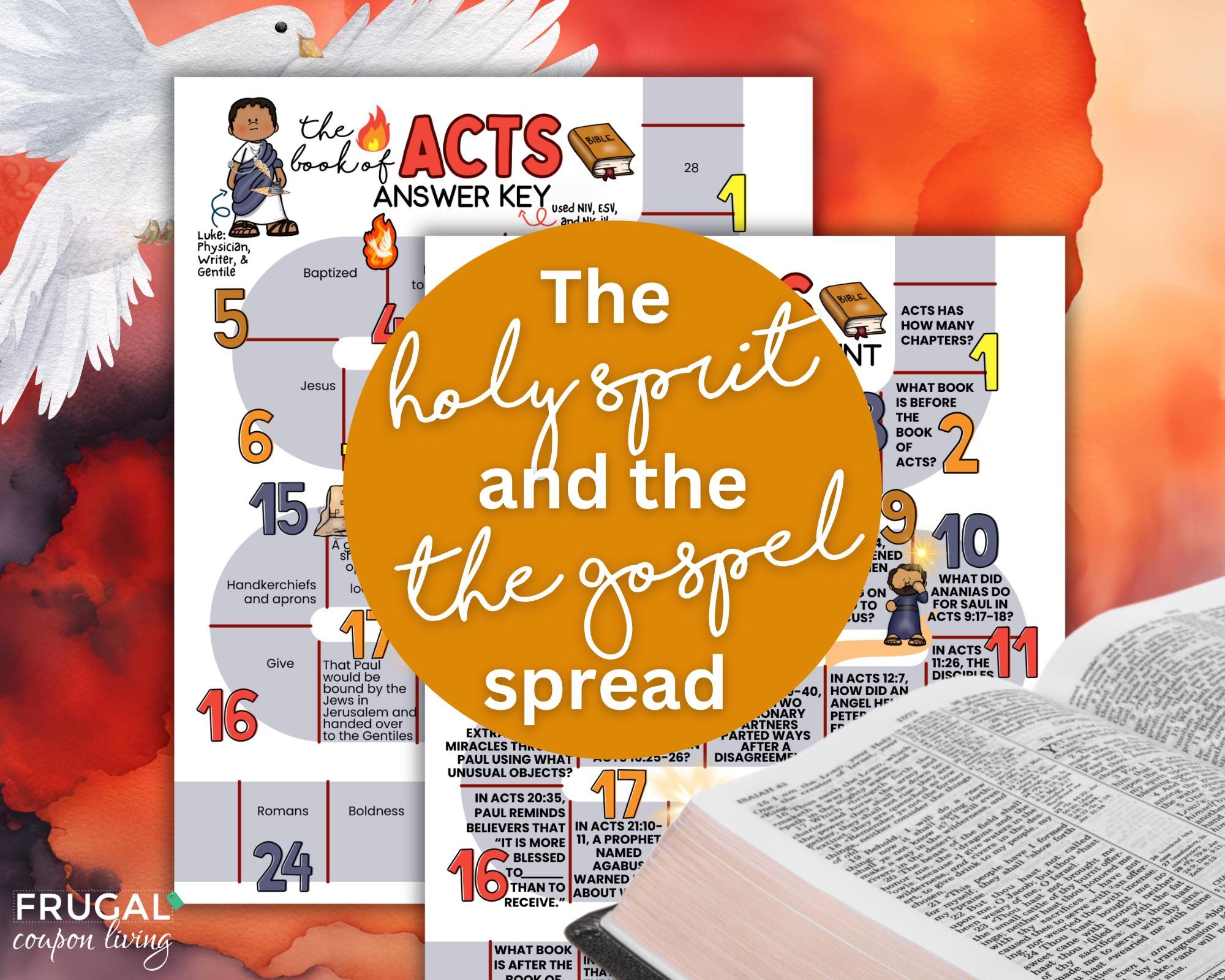 Acts Bible Scavenger Hunt, Book of Acts Activity Printable, Acts Bible ...