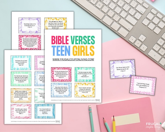 Bible Verse Cards for Teen Girls | 20 Bible Verse Printable | ESV + NIV ...