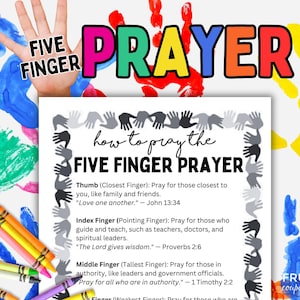 5 Finger Prayer Coloring Wheel Printable, 5 Finger Prayer Method ...