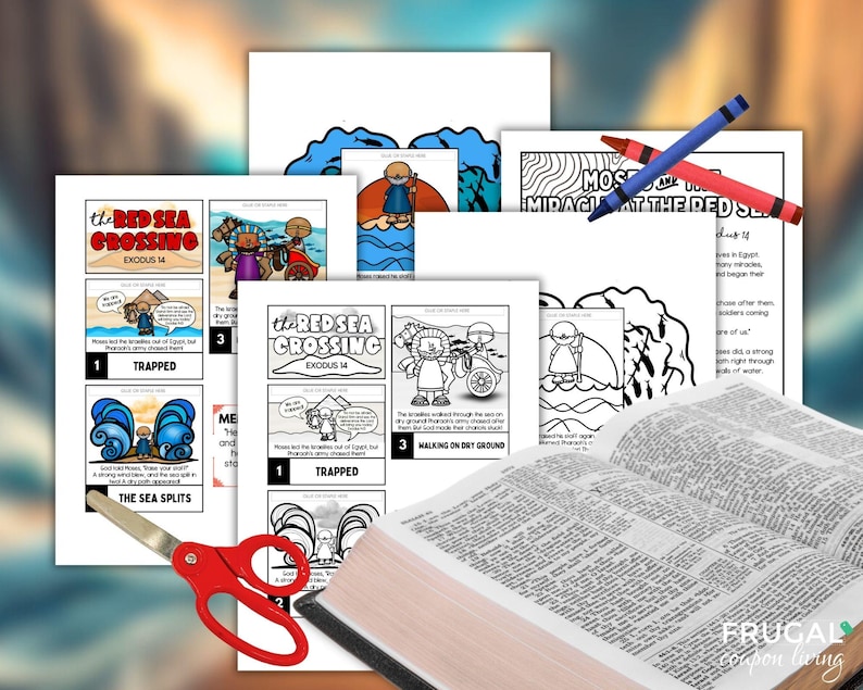 Moses and the Red Sea Craft, Crossing the Red Sea Mini Book Activity ...