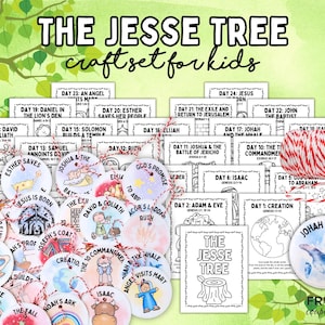 Jesse Tree Ornaments and Printable Coloring Pages Set, the Jesse Tree ...