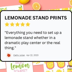Cute Lemonade Stand Signs Printable Set | Banner, Price Sheet, Sales ...