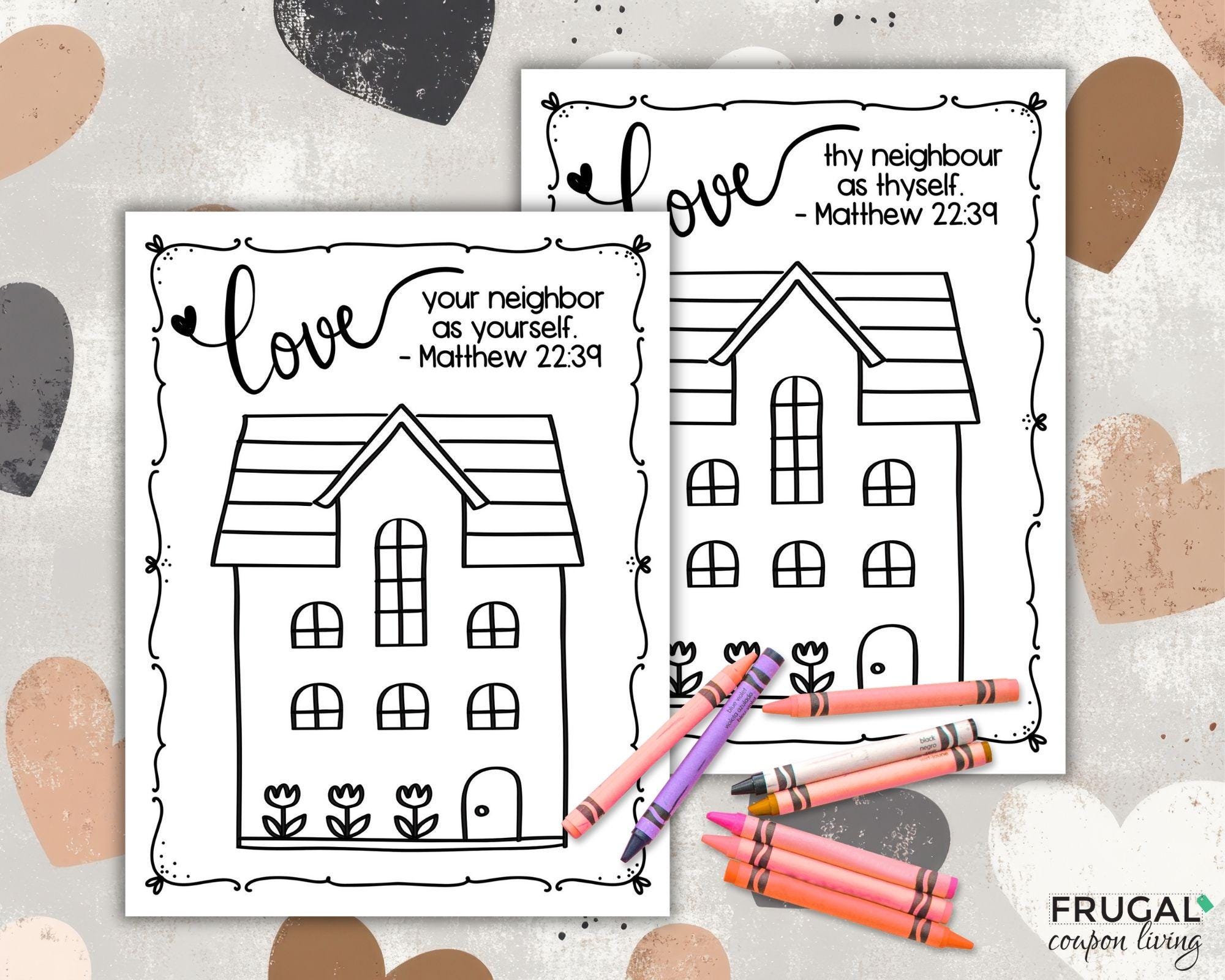 Love Your Neighbor Handprint Art Printable, Love Thy Neighbor Matthew ...