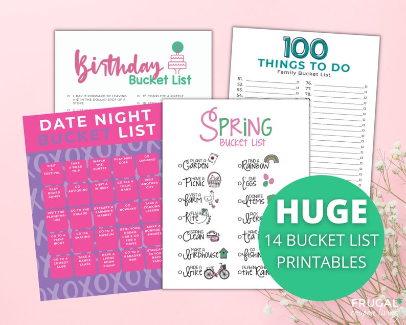 Bucket List Printable Set 2023 Year-round Fun Family - Etsy