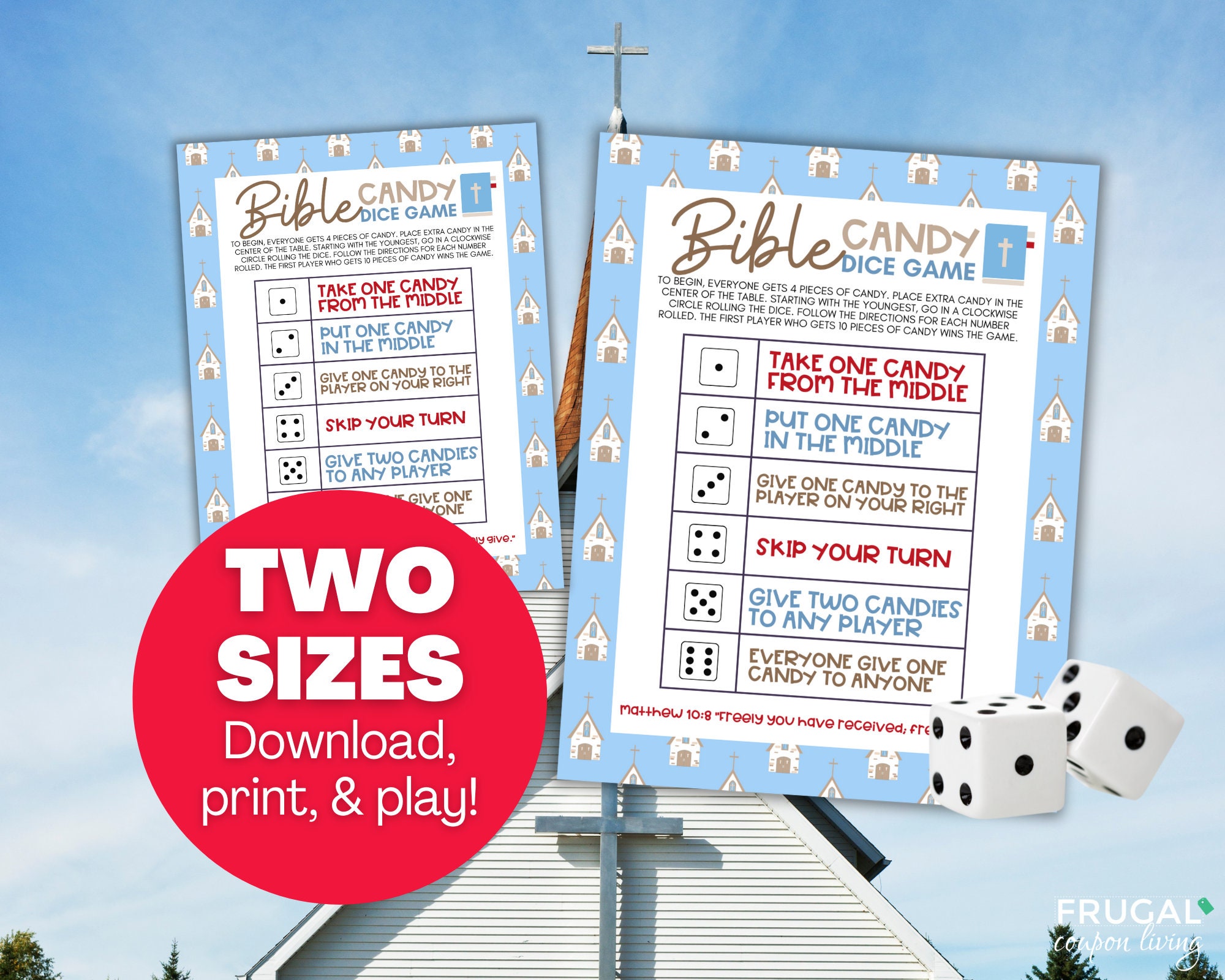 Candy Dice Game for Church | Editable Dice Game Printable Sunday School ...