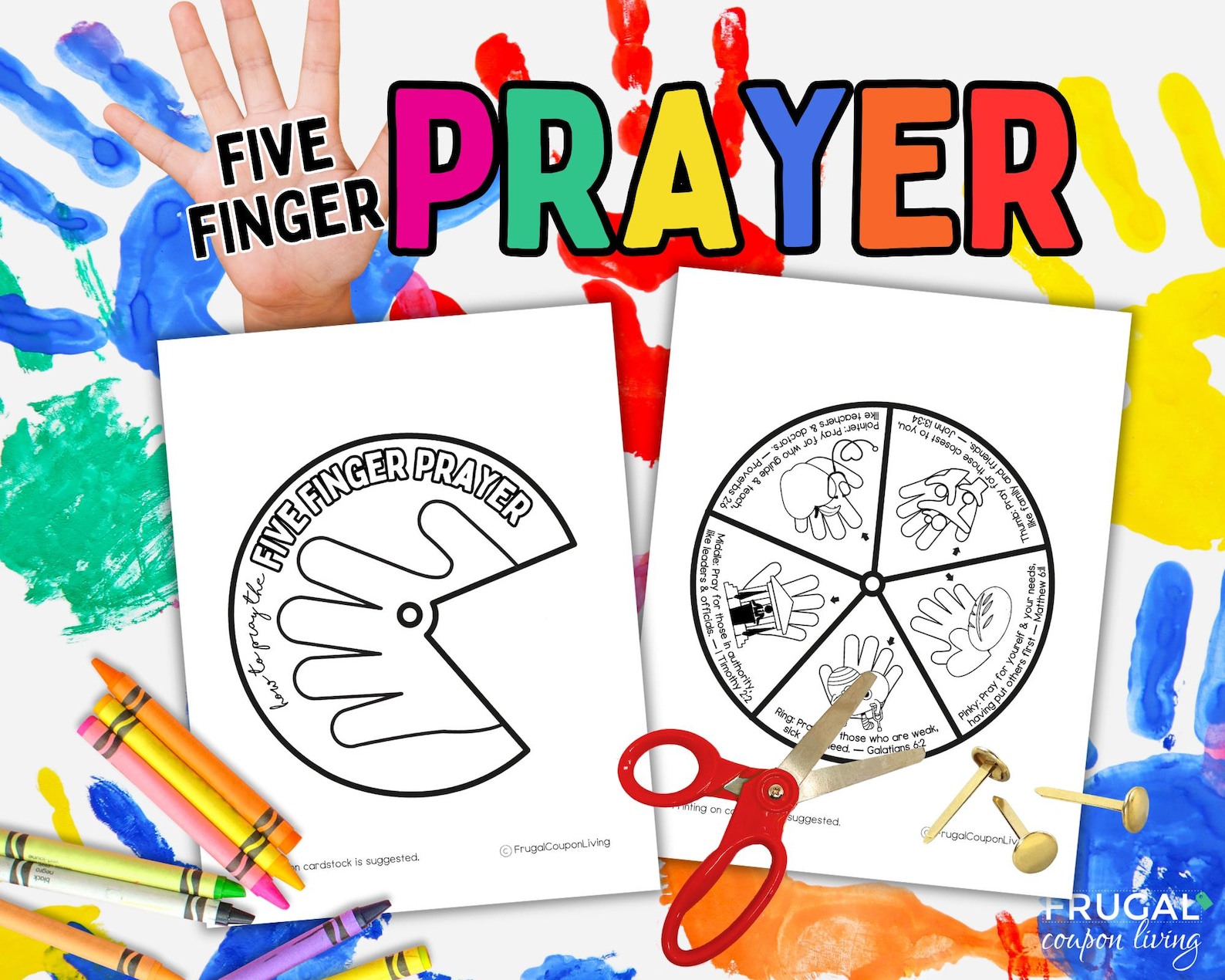 5 Finger Prayer Coloring Wheel Printable, 5 Finger Prayer Method ...