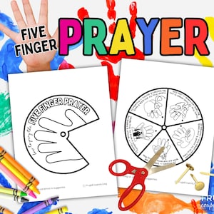 5 Finger Prayer Coloring Wheel Printable, 5 Finger Prayer Method ...