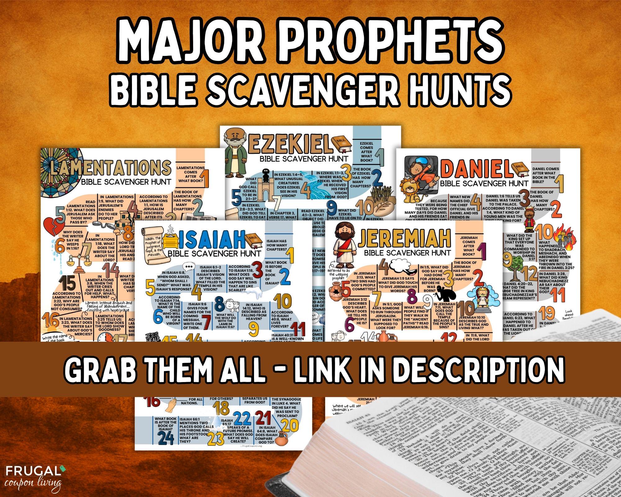 Isaiah Bible Scavenger Hunt, Isaiah the Prophet Activity, Major ...