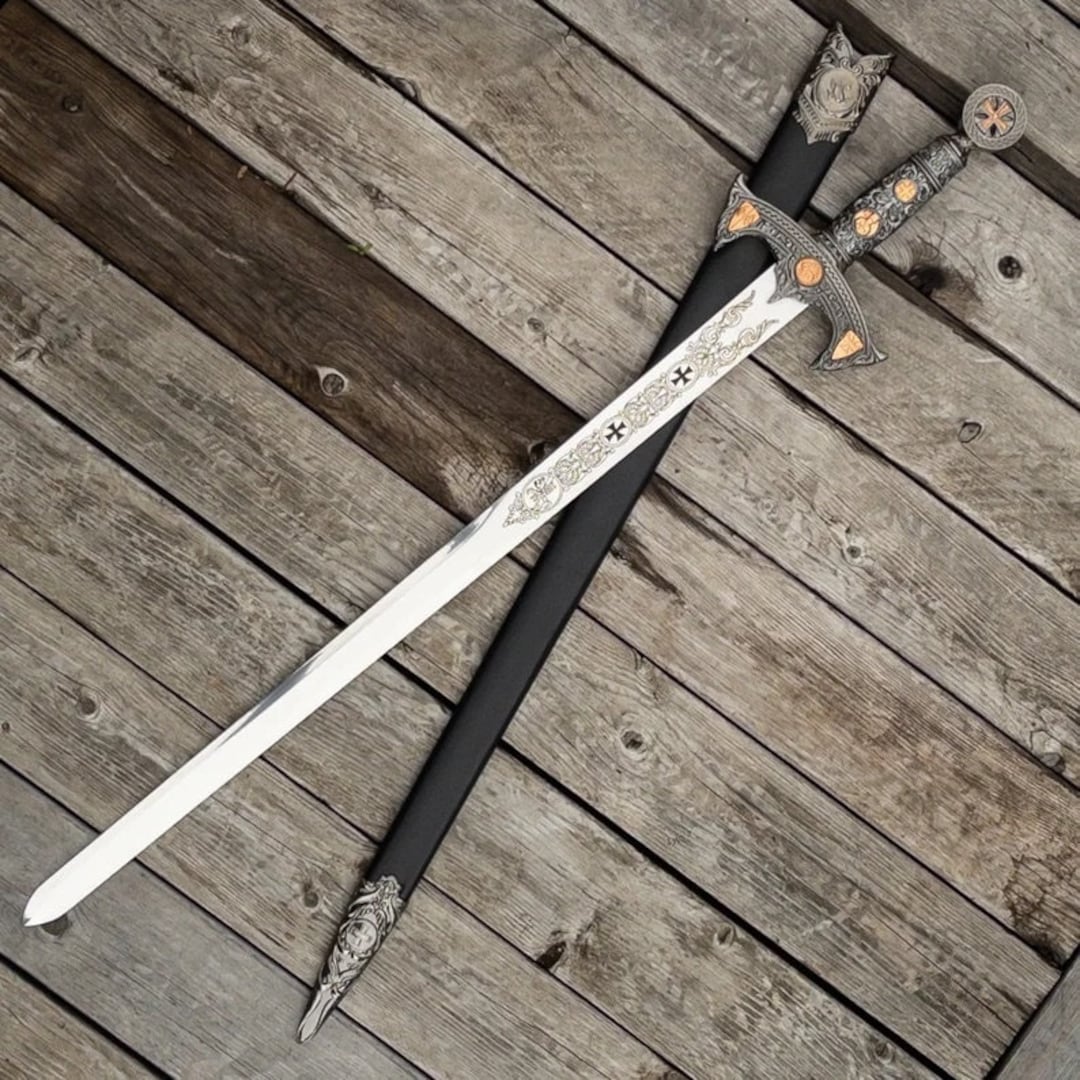 Templar Knights Sword Viking Sword Holy Longsword Ornate - Etsy