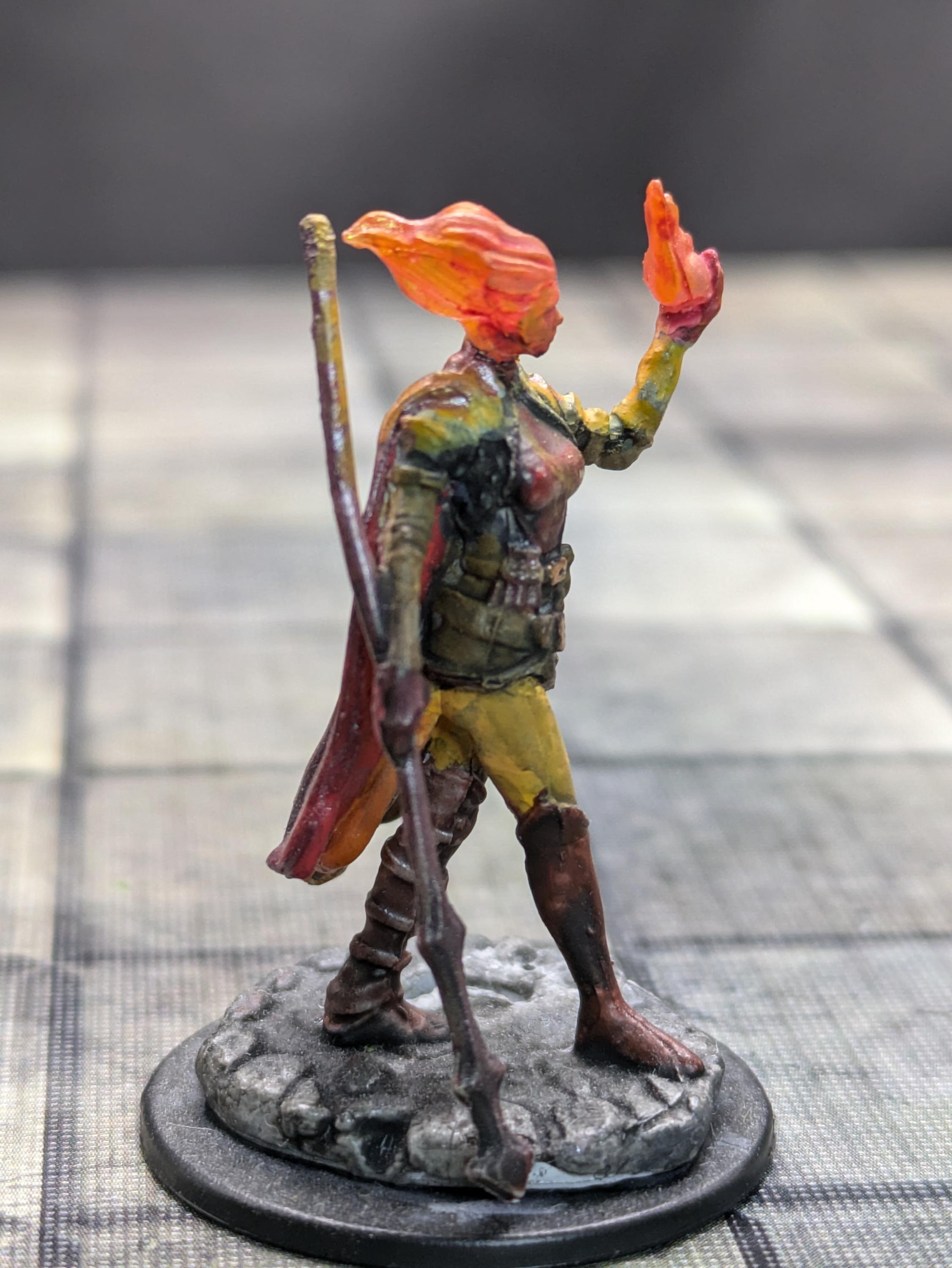 Hand-painted Fire Genasi Elemental Miniature – Custom Tabletop RPG ...