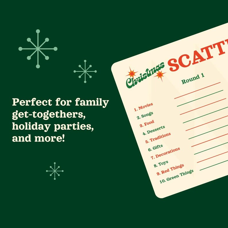 Christmas Scattergories | Printable Christmas Game, Vintage Holiday ...