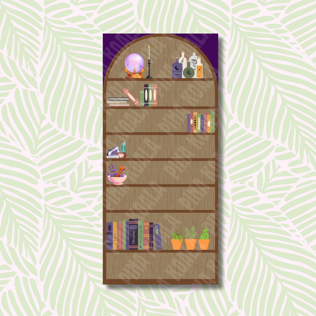 Witchy Bookshelf Wallpaper - Etsy